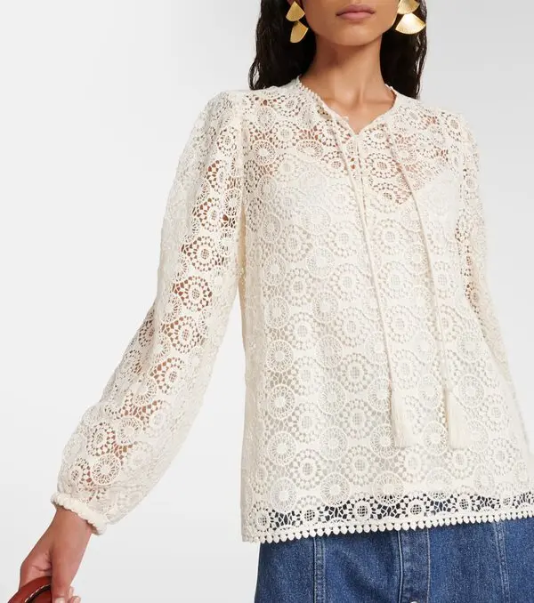 FRAME Cotton Lace Blouse