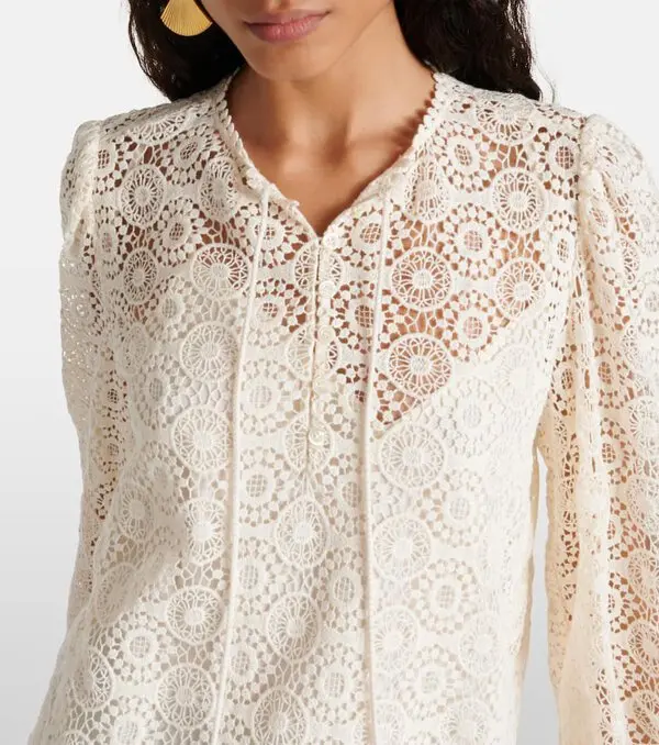 FRAME Cotton Lace Blouse