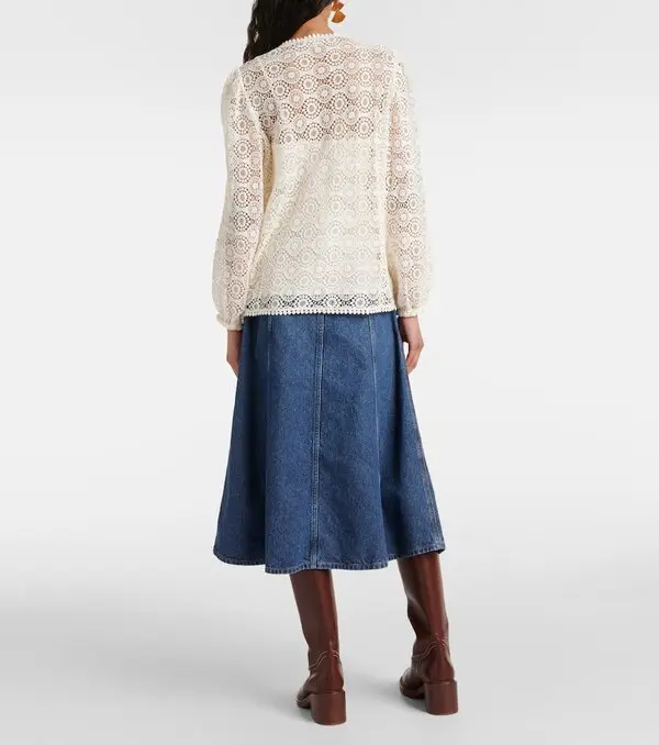 FRAME Cotton Lace Blouse