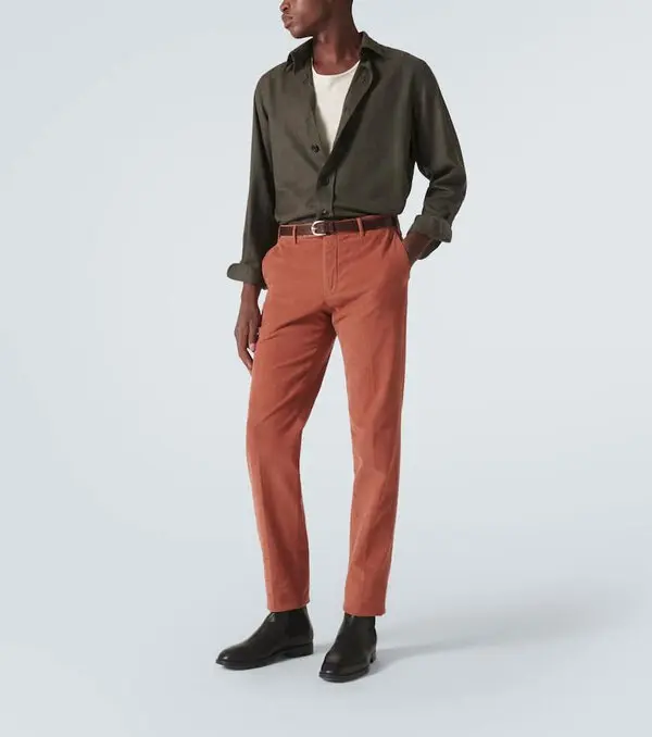 SLOWEAR Cotton Corduroy Straight Leg Trousers