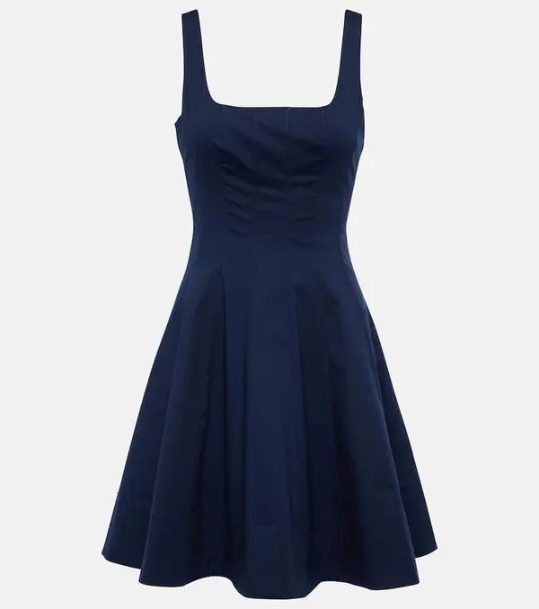 Staud Wells Cotton Poplin Minidress - Blue