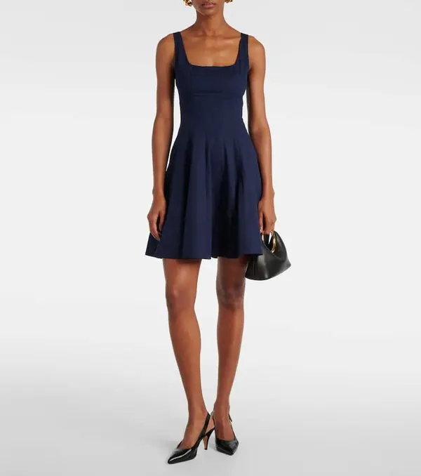 Staud Wells Cotton Poplin Minidress - Blue