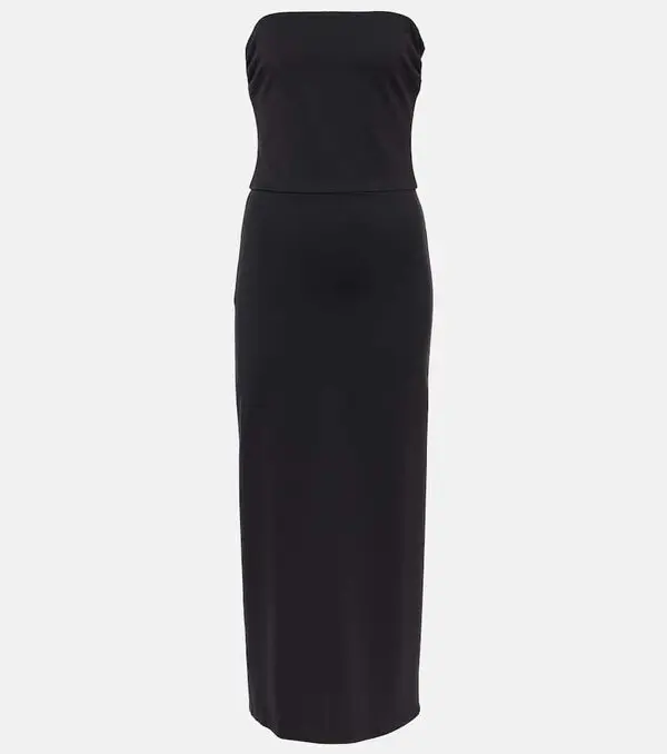 Staud Cortona Strapless Midi Dress - Black