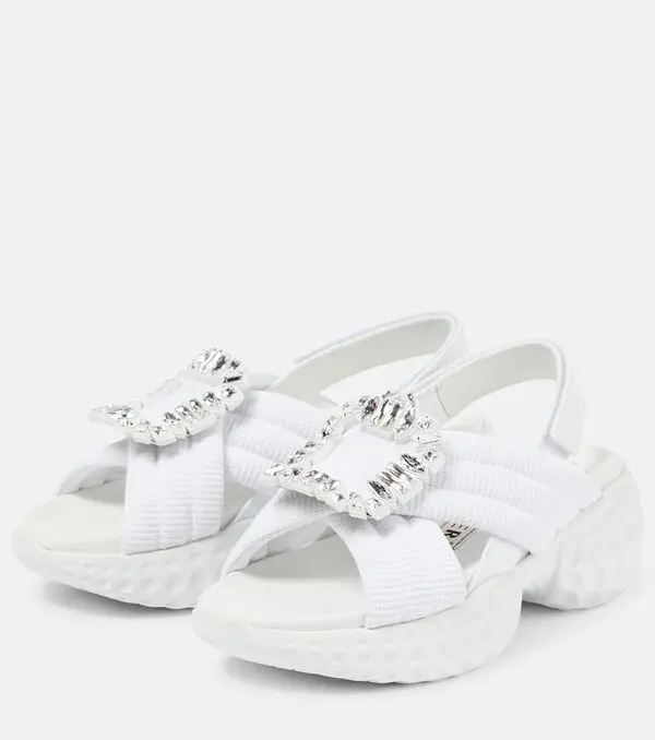 ROGER VIVIER Viv' Run Embellished Slingback Sandals