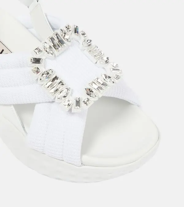 ROGER VIVIER Viv' Run Embellished Slingback Sandals