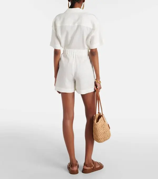 Asceno Zurich Linen Shorts - White
