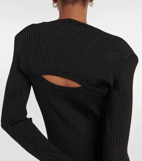 David Koma Embellished Ribbed-knit Gown