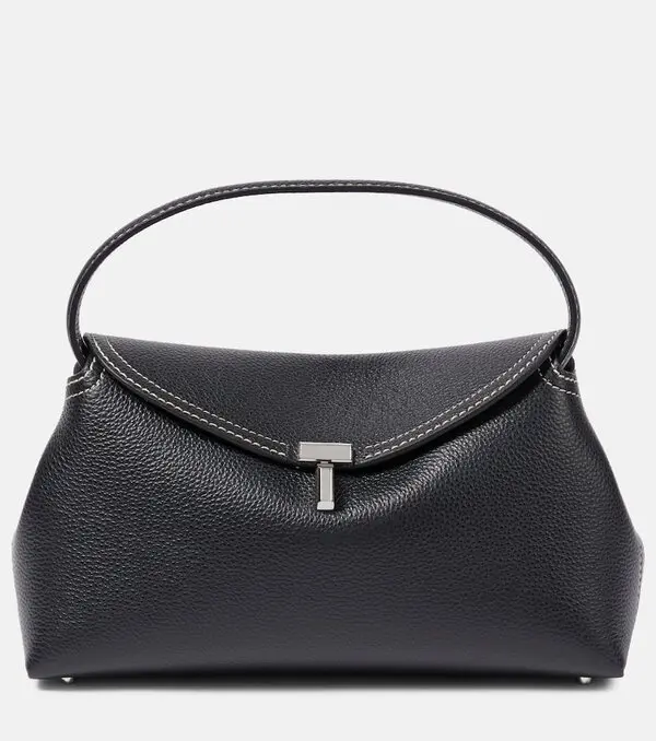 TOTEME T-lock Small Leather Clutch - Black