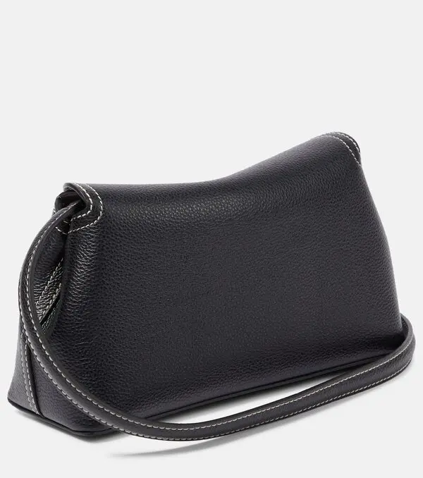 TOTEME T-lock Small Leather Clutch - Black
