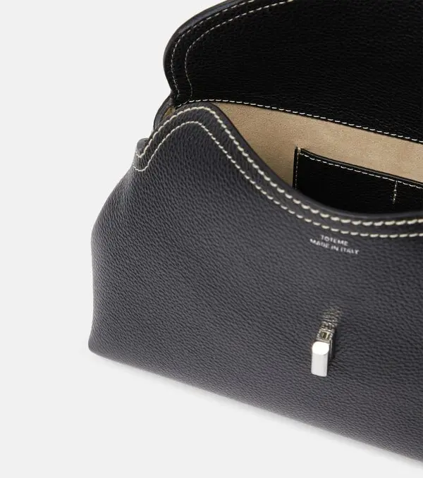 TOTEME T-lock Small Leather Clutch - Black