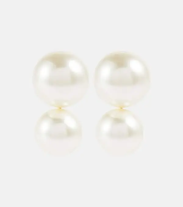 JENNIFER BEHR Gretel Embellished Earrings - White