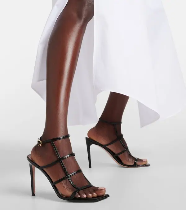 GIANVITO ROSSI Mondry 95 Leather Sandals - Black