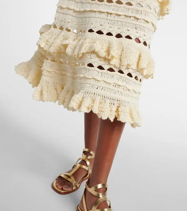 Zimmermann Waverly Crochet Midi Skirt