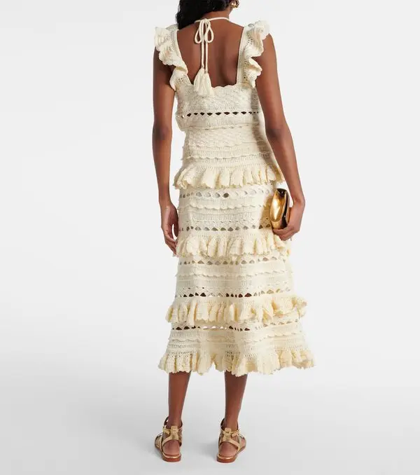 Zimmermann Waverly Crochet Midi Skirt