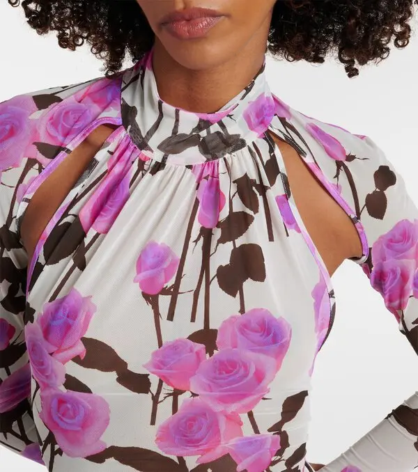 David Koma Floral Ruched Minidress