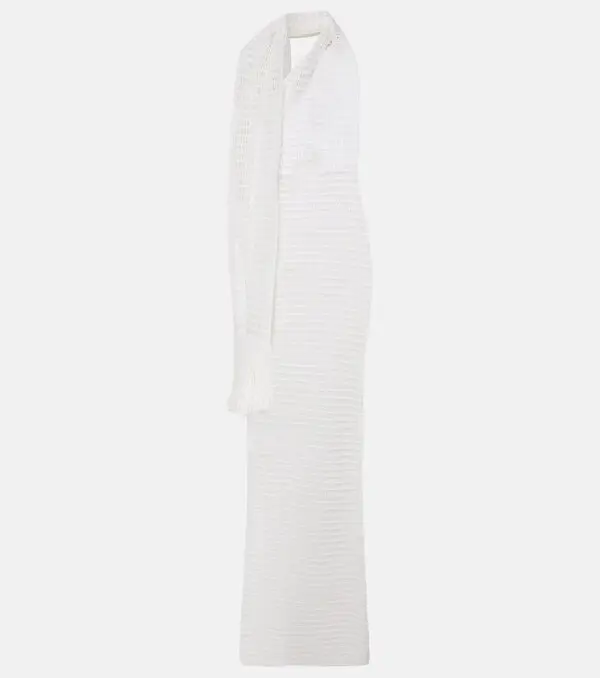 Alaïa Scarf-detail Maxi Dress - White