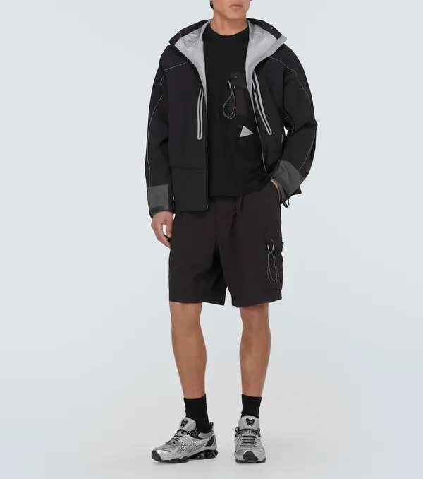 AND WANDER Oversized Cargo Shorts - Black