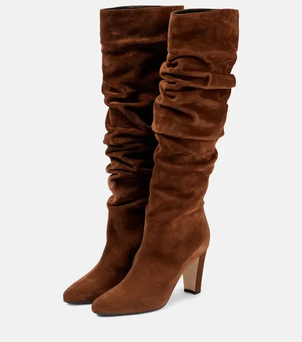 Manolo Blahnik Calasso 90 Suede Knee-high Boots - Brown