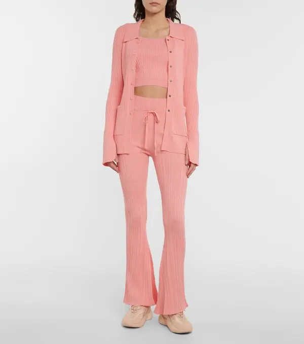 Live The Process Super Flare Ribbed Knit Pants