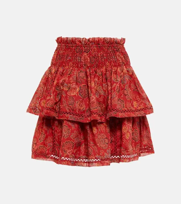 SIR. Allegra Floral Ramie Miniskirt