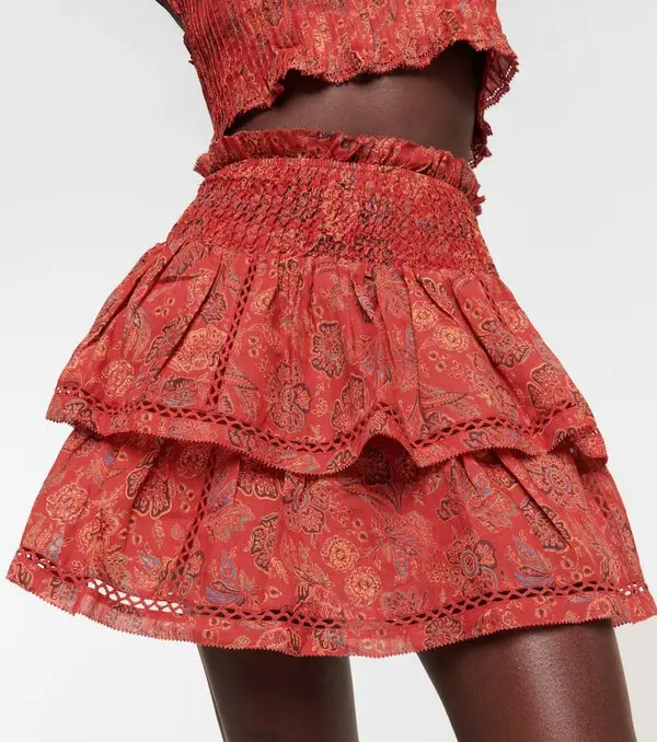 SIR. Allegra Floral Ramie Miniskirt