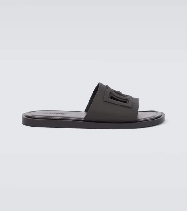 Dolce & Gabbana Dg Cutout Slides - Black