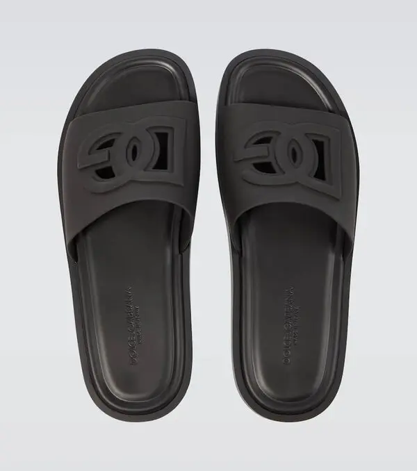 Dolce & Gabbana Dg Cutout Slides - Black