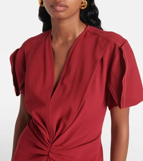 Victoria Beckham Wool-blend Midi Dress - Red