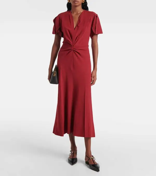 Victoria Beckham Wool-blend Midi Dress - Red