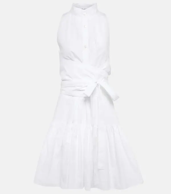 Alaïa Cotton Poplin Minidress - White