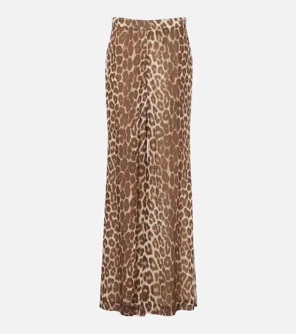 Zimmermann Leopard-print Flared Pants