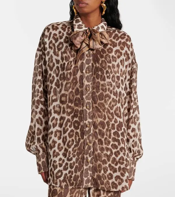 Zimmermann Leopard-print Flared Pants