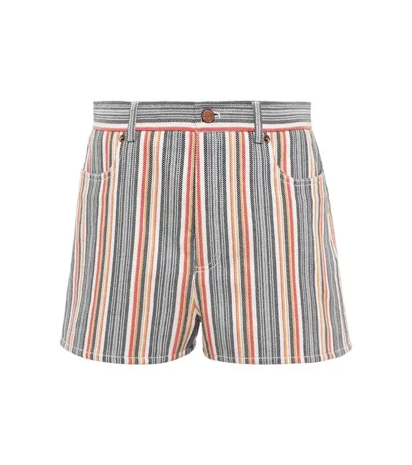 See By Chloé Striped Denim Shorts
