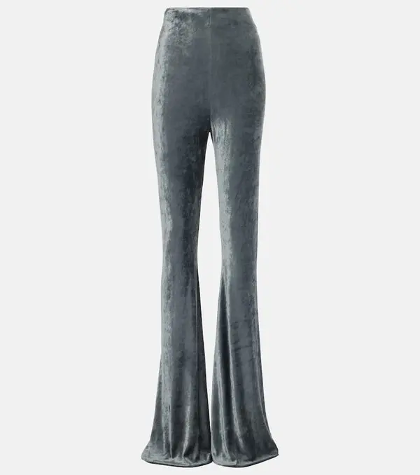 Rick Owens High-rise Velvet Flared Pants