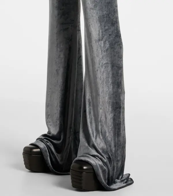 Rick Owens High-rise Velvet Flared Pants