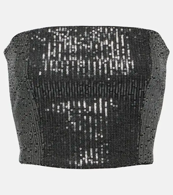 ROTATE BY BIRGER CHRISTENSEN Twill Sequined Tube Top