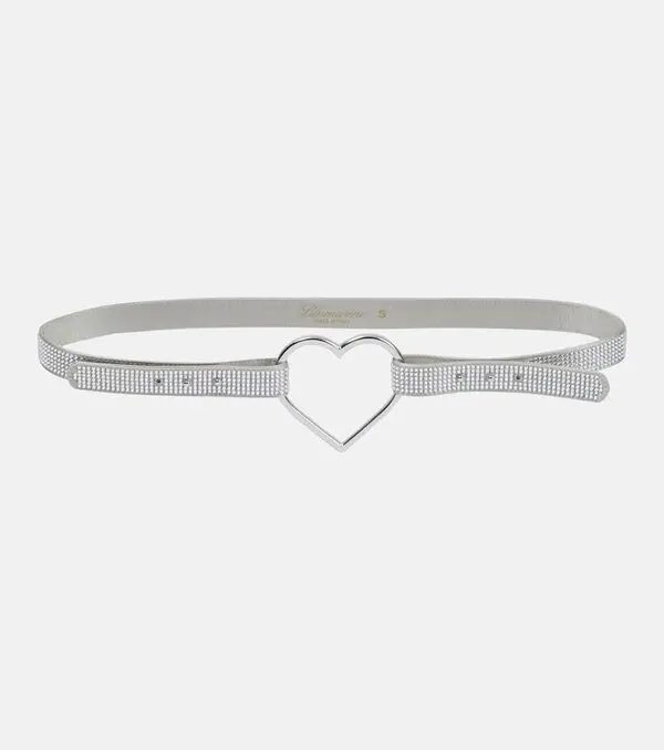 Blumarine Heart Crystal-embellished Belt - Silver