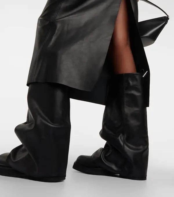 Attico Robin Leather Combat Boots
