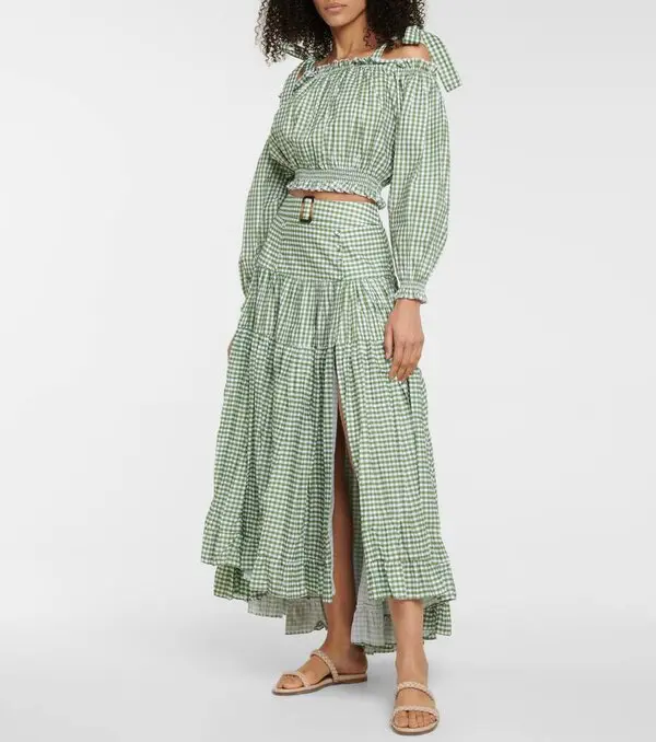 ALEXANDRA MIRO Gingham Crop Top
