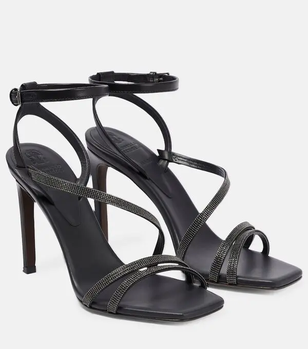 Brunello Cucinelli Embellished Leather Sandals