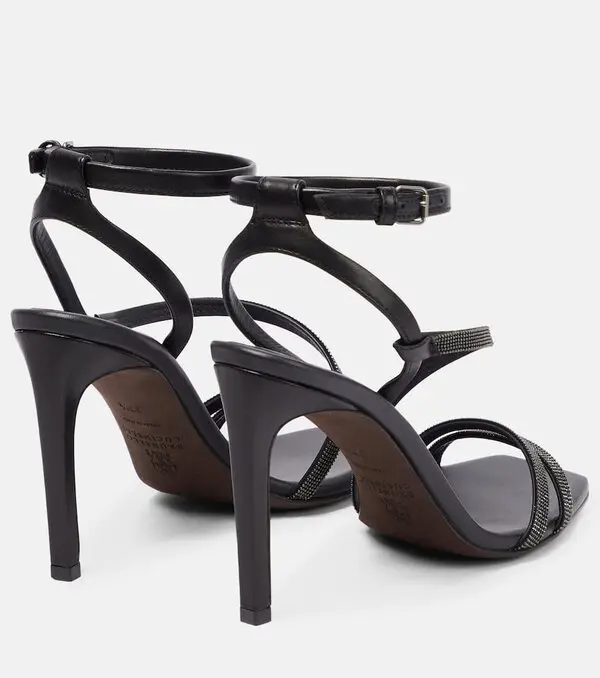 Brunello Cucinelli Embellished Leather Sandals