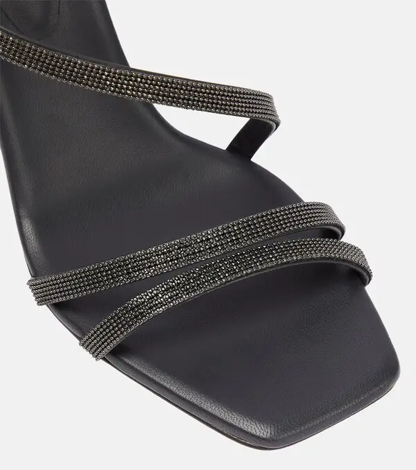 Brunello Cucinelli Embellished Leather Sandals