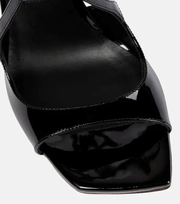 JIMMY CHOO Azia 95 Patent Leather Sandals - Black