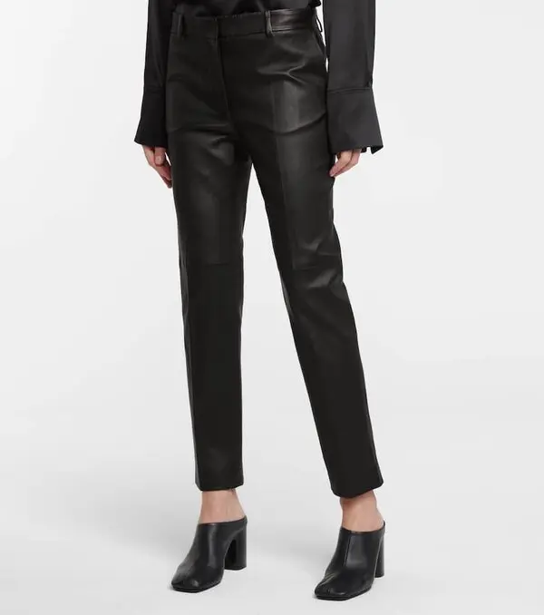 JOSEPH Coleman Mid-rise Leather Pants