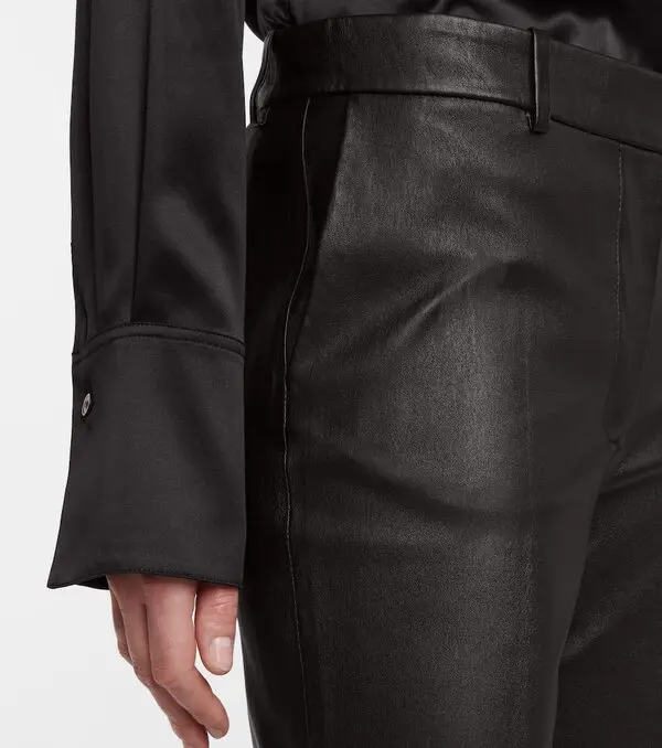 JOSEPH Coleman Mid-rise Leather Pants