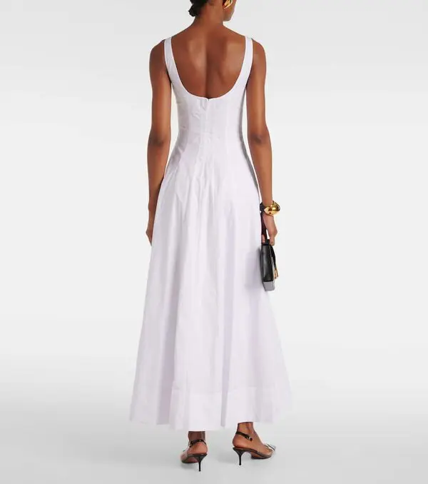 Staud Wells Cotton Poplin Maxi Dress - White