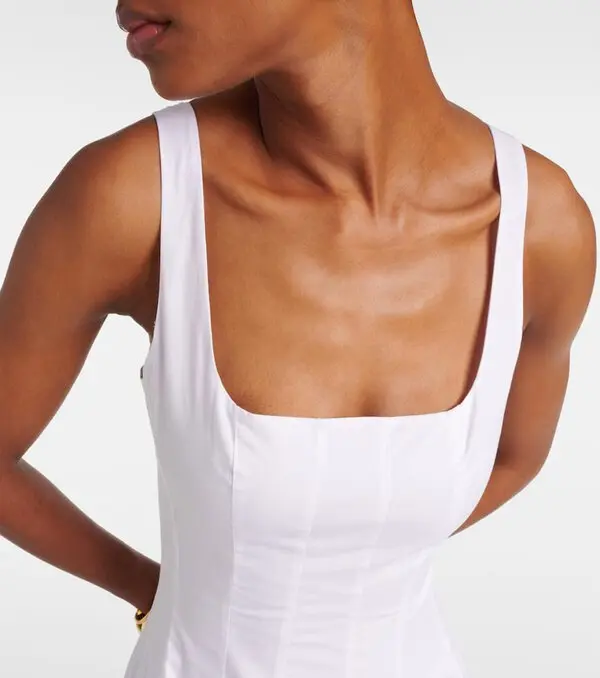 Staud Wells Cotton Poplin Maxi Dress - White