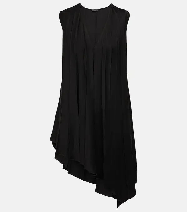 JOSEPH Pleated Asymmetric Satin Top