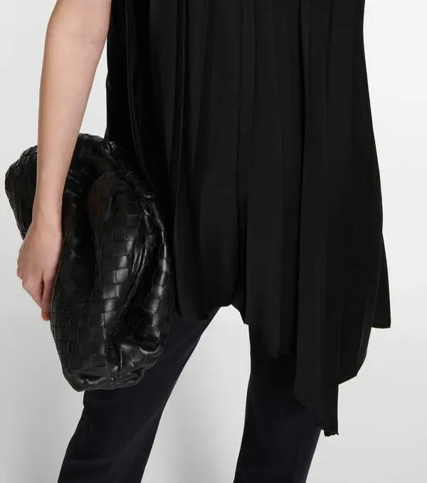 JOSEPH Pleated Asymmetric Satin Top