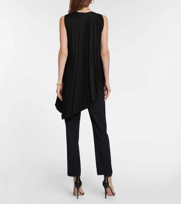 JOSEPH Pleated Asymmetric Satin Top